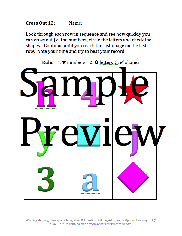 Working Memory & Attention Activities | Good Sensory Learning