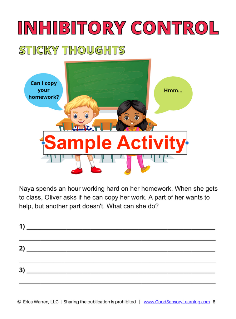 Inhibitory Control Workbook for Kids | Focus & Self-Regulation Skills ...