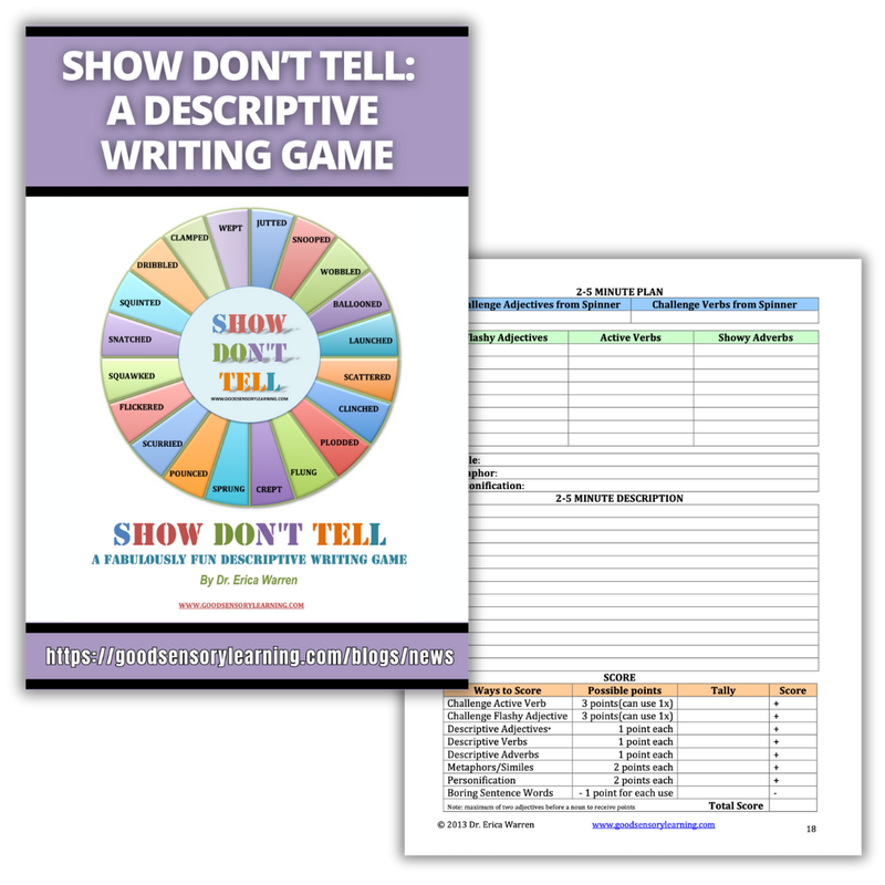 Descriptive Writing Game |Show don't tell | Good Sensory learning