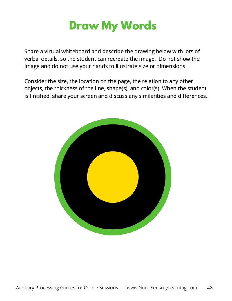 Auditory Processing Games for Online and In-Person Learning