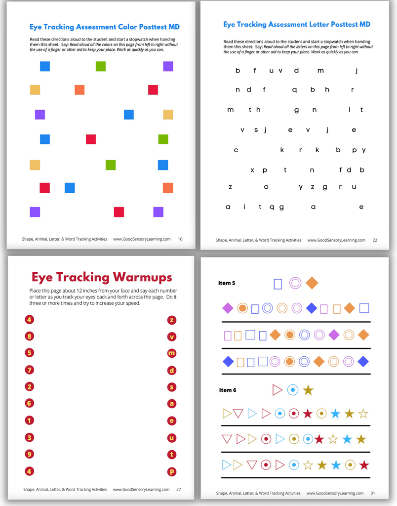 Visual Tracking Assessment and Activities for Improved Learning – Good Sensory Learning