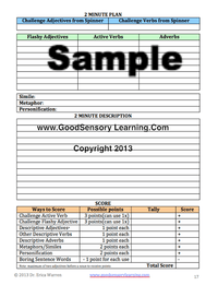 Descriptive Writing Game |Show don't tell | Good Sensory learning